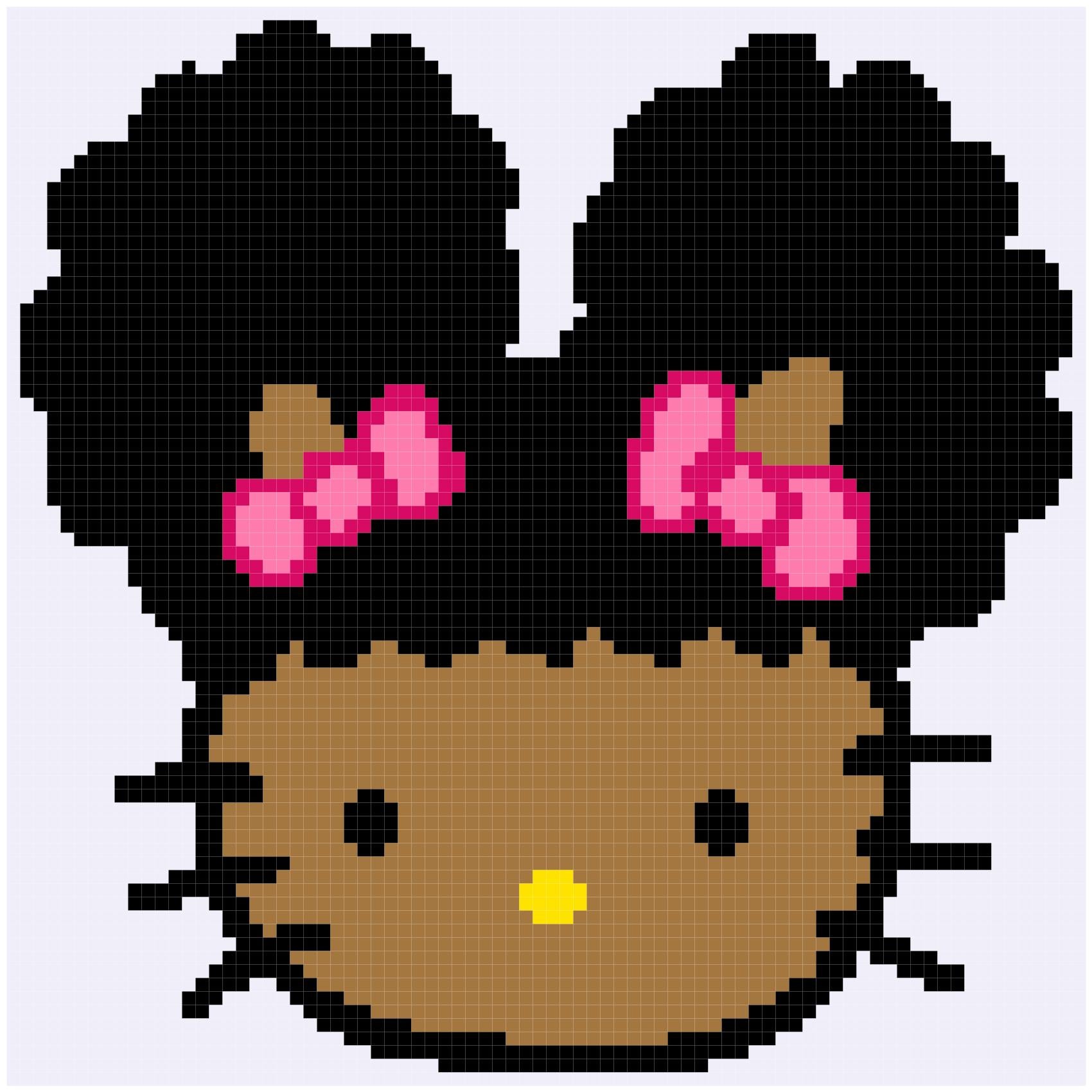 Afro Puff Hello Kitty Pillow – Creative Stitch N Diva