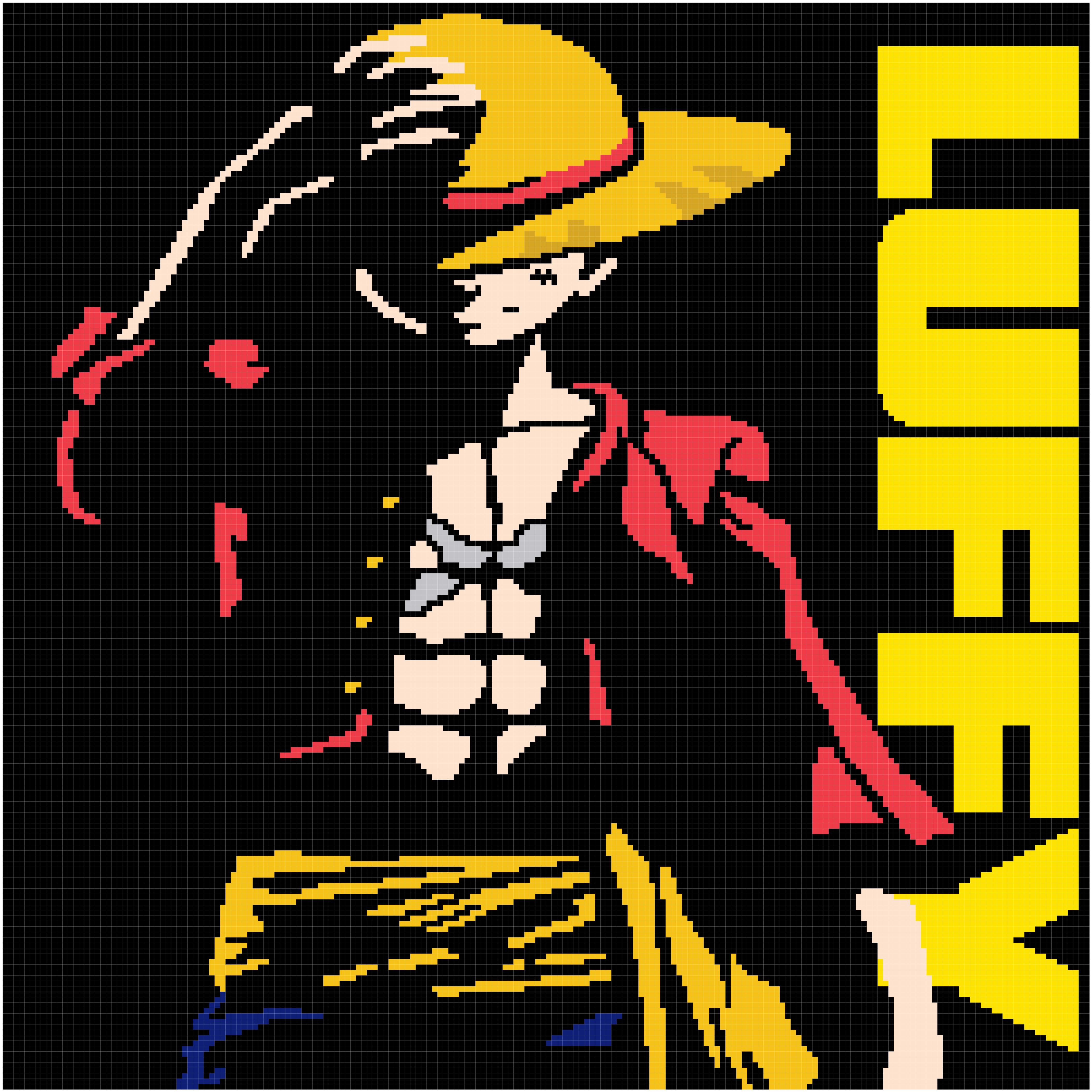 Monkey D Luffy with Name 200x200 – Creative Stitch N Diva