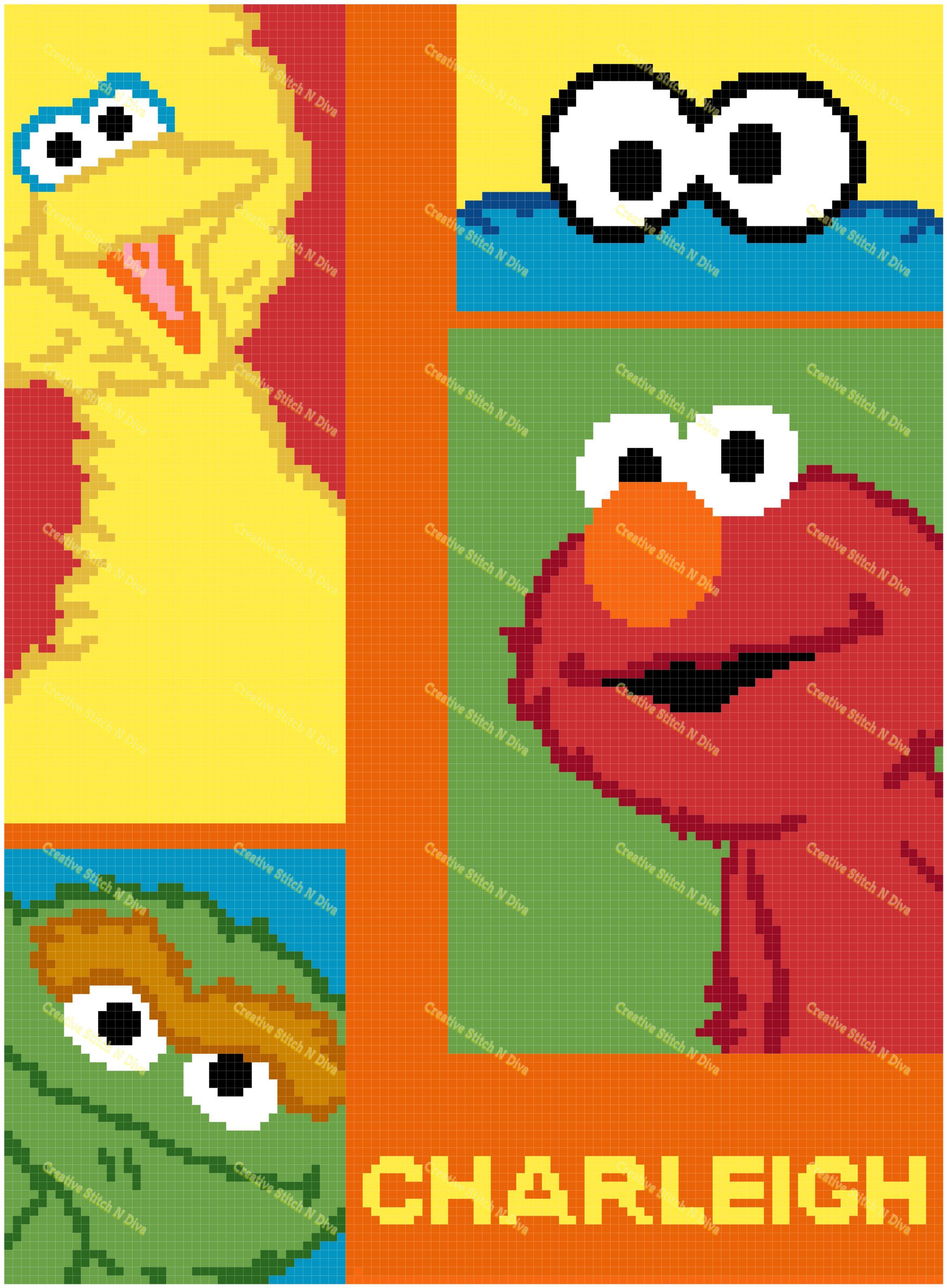 Sesame Street Blocks 110x150 PERSONALIZED – Creative Stitch N Diva