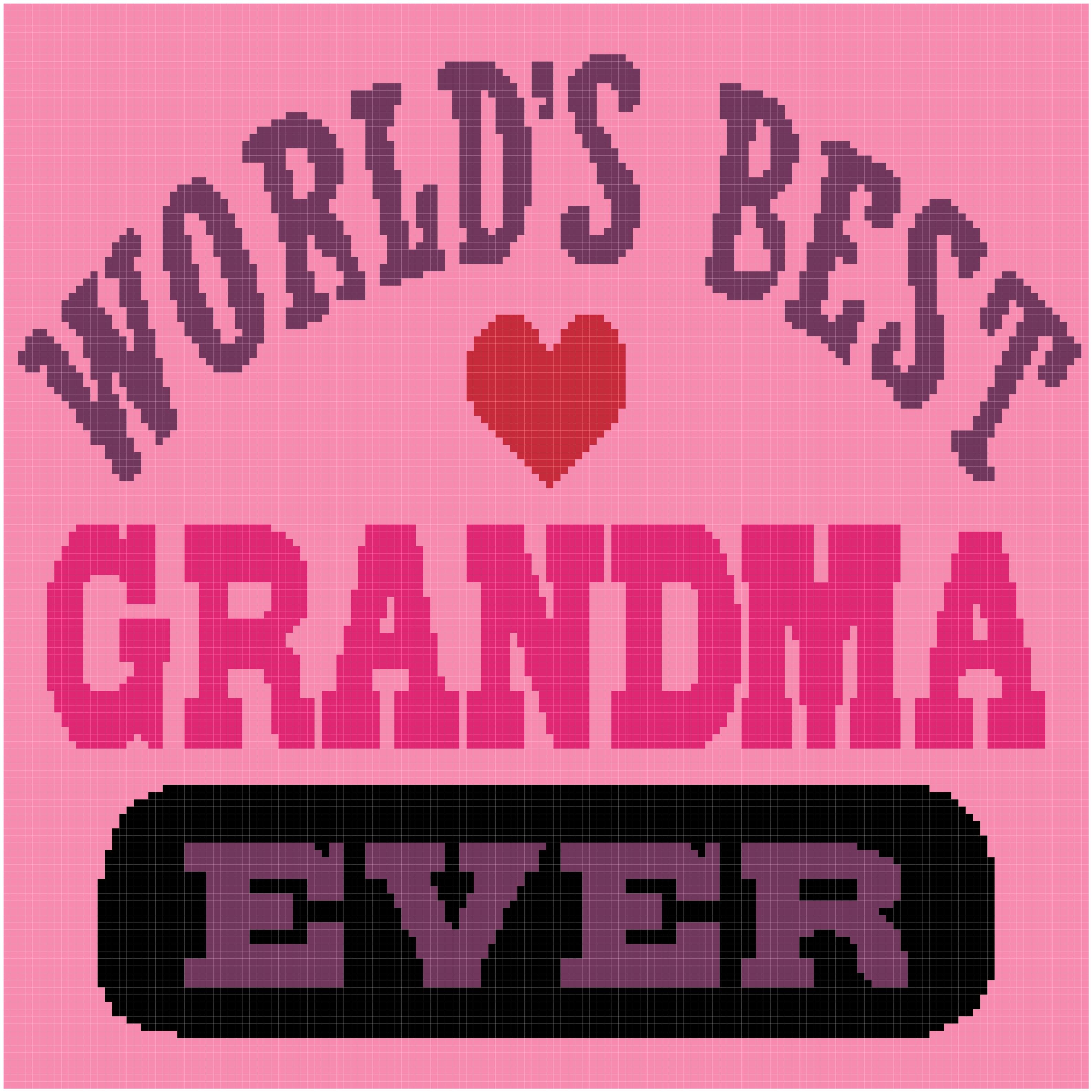 Worlds Best Grandma 150x200 – Creative Stitch N Diva