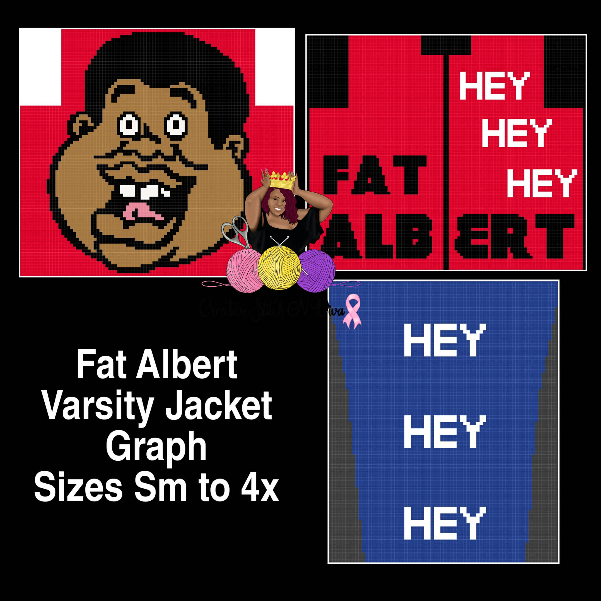 Fat Albert Varsity Jacket Graph ONLY – Creative Stitch N Diva