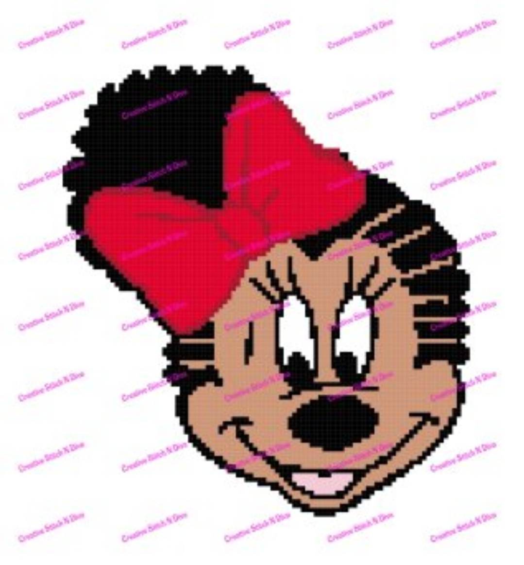 Afro Minnie with Braids 120x130 PLAIN – Creative Stitch N Diva