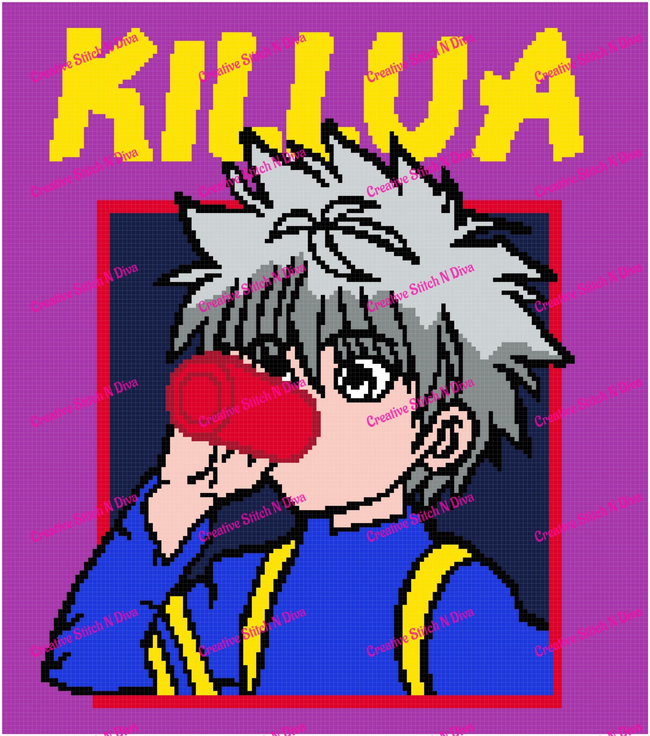 Killua HxH 150x150 with Logo – Creative Stitch N Diva